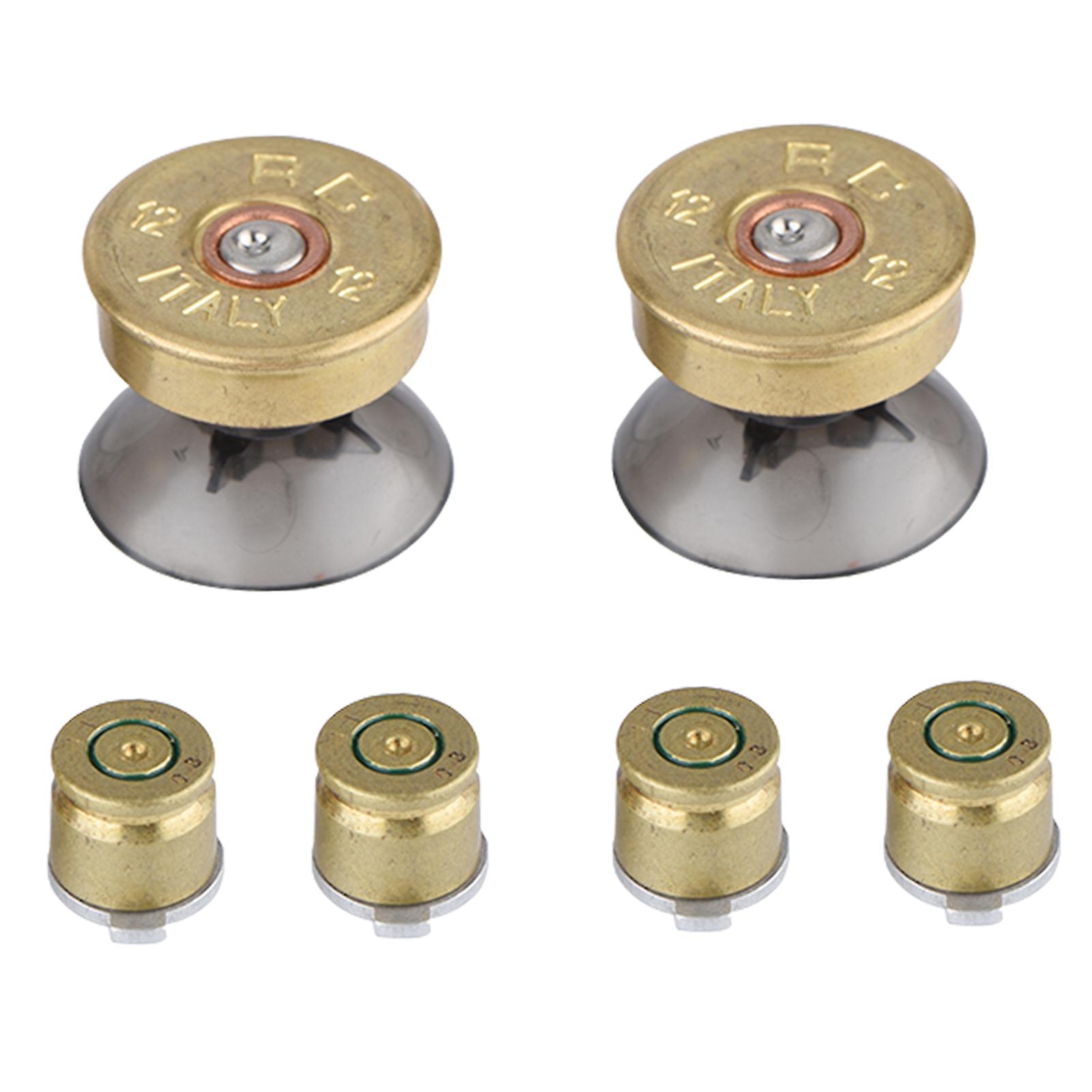6Pcs Gold Metal Bullet Buttons & Thumbstick Mod Kit for PS4 Controller ...