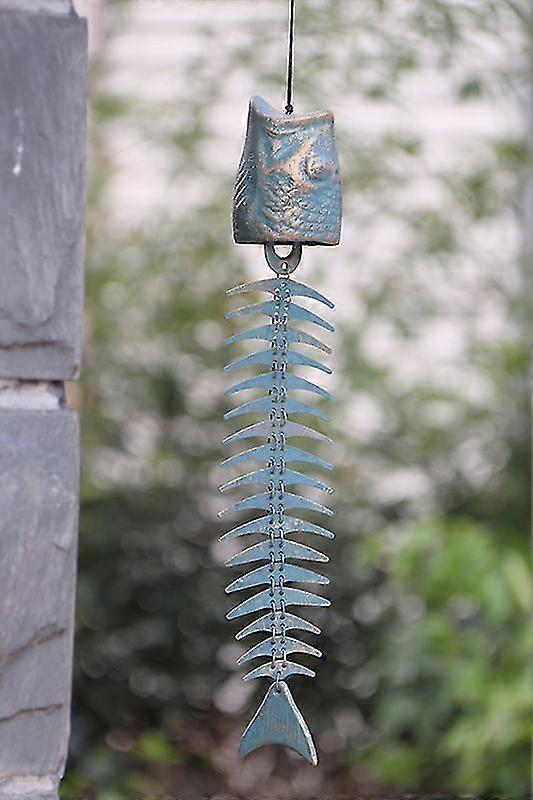 Wind Chime Metal Fish Bone Wind Bells Retro Style Hanging Ornament ...