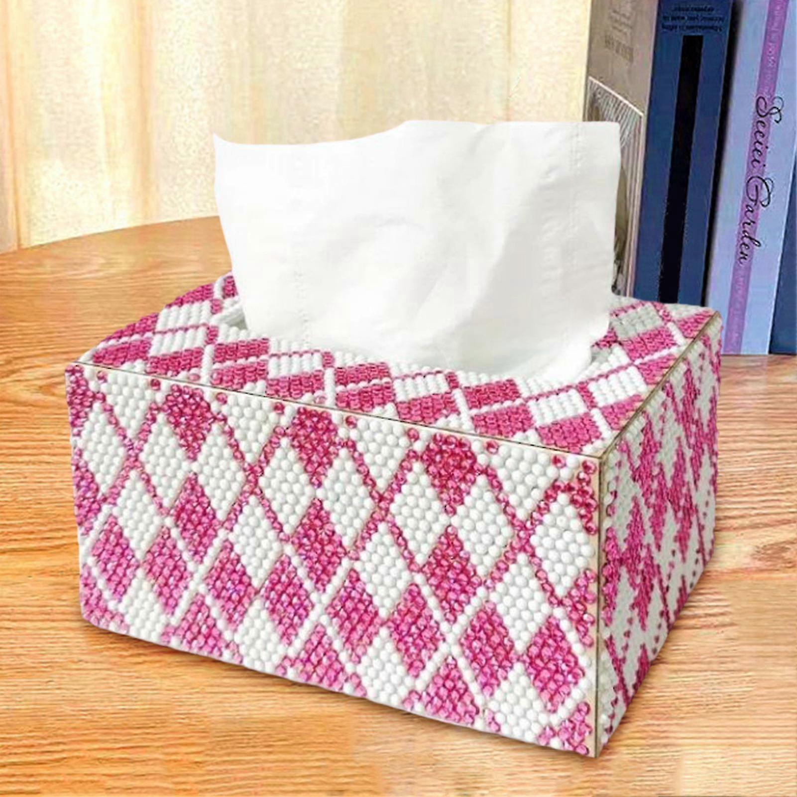 1 Set 5d Faux Diamond Painting Tissue Box Kit Handmade Rhinestone ...