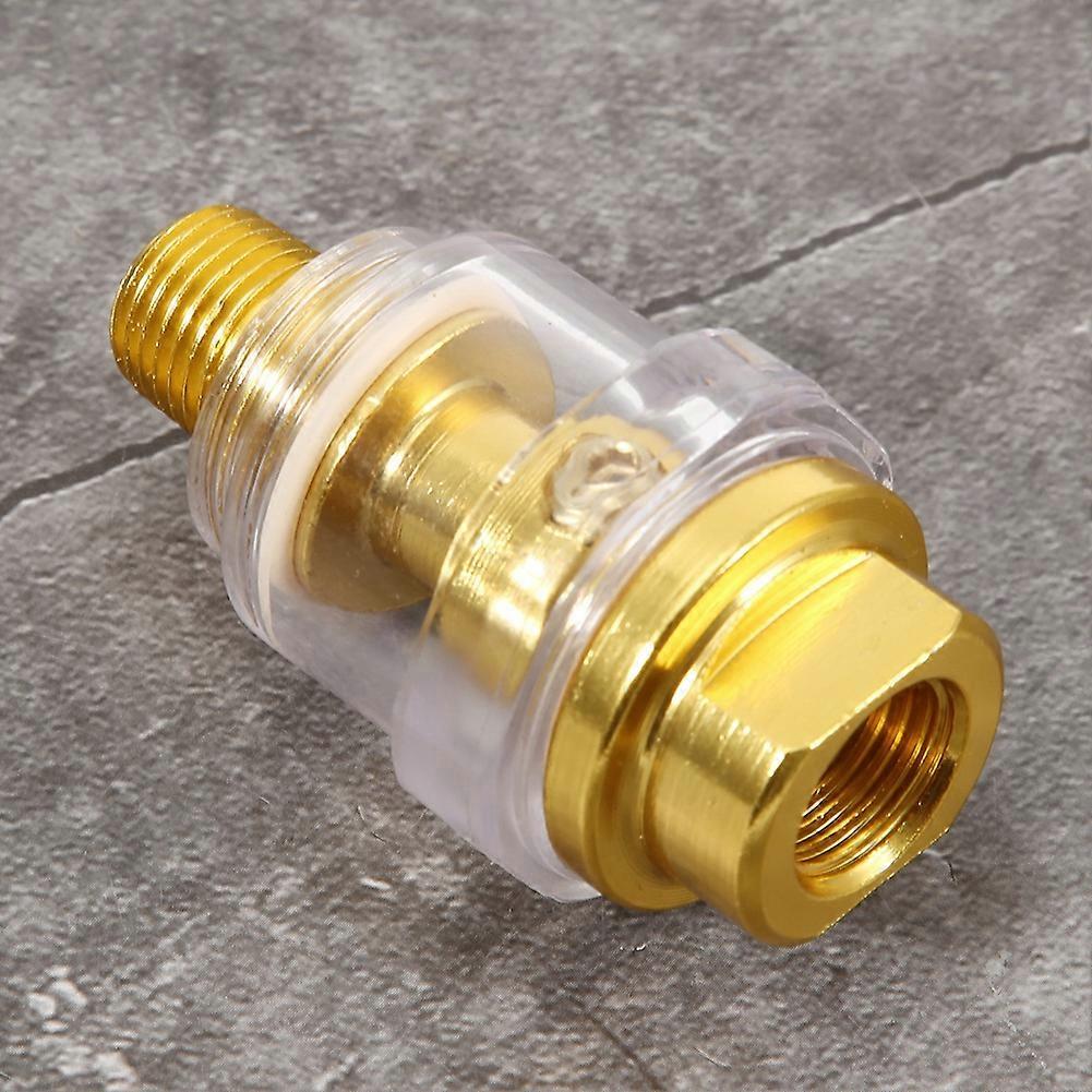 Professional 1/4in NPT Mini in Line Oiler Lubricator Gold Color Copper ...