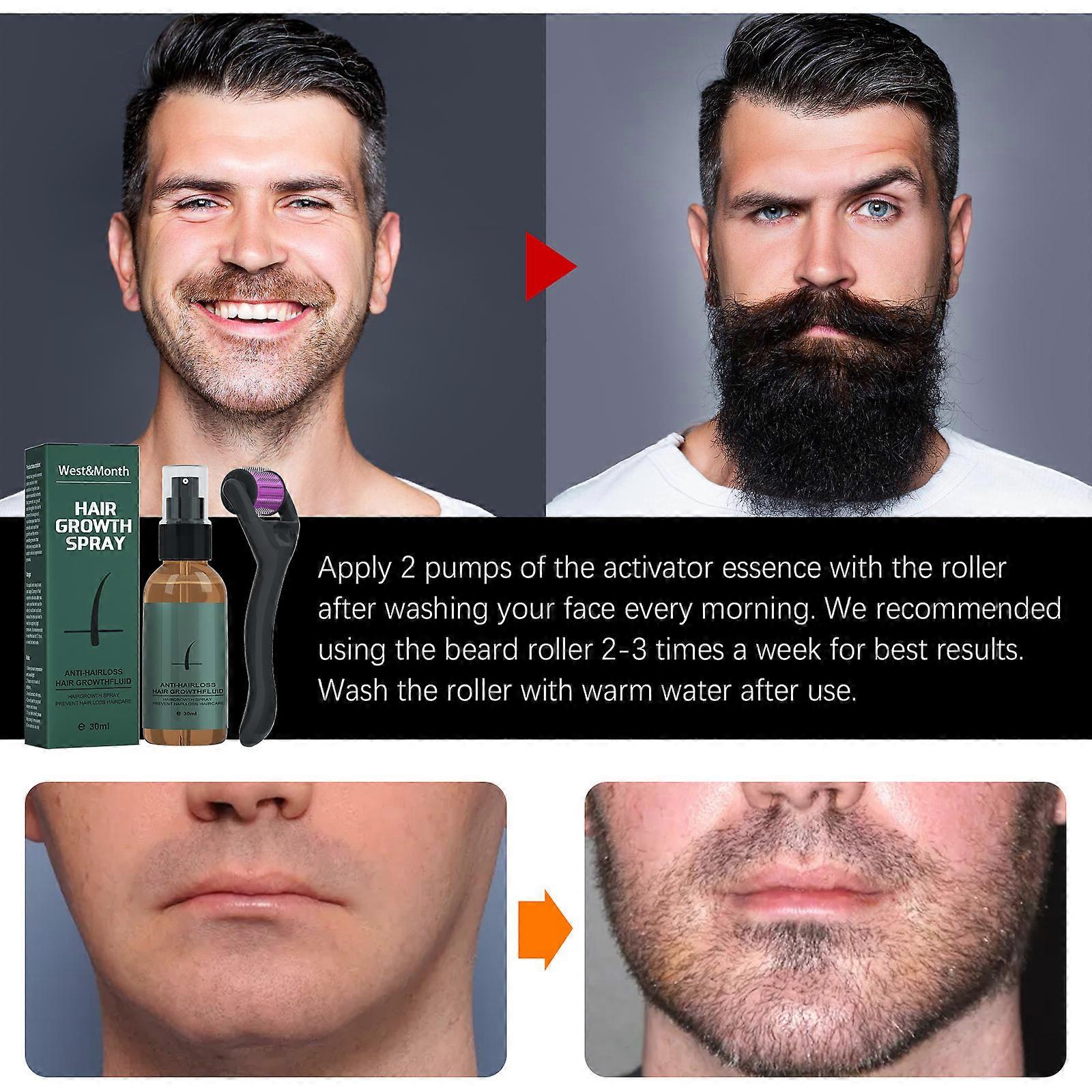 Men's Beard Growth Roller Kit Men's Beard Growth Oil Nourishing ...
