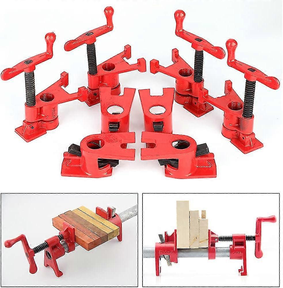 3/4" Tube Clamp Bar Clamps Heavy Duty Wide Base Iron Wood Clamp Set ...