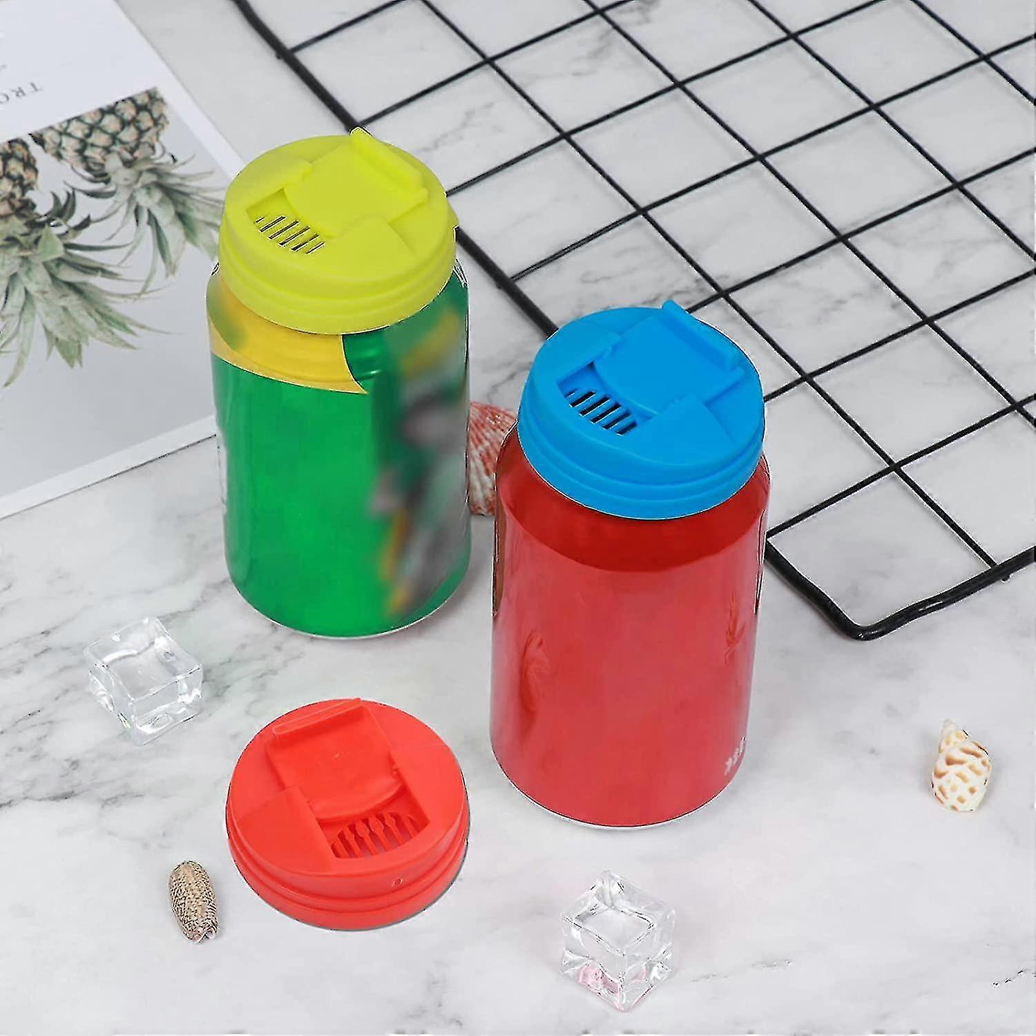 6 Pack Soda Can Lids Leakproof Cap Press Type Splash Cap Beer Cans ...