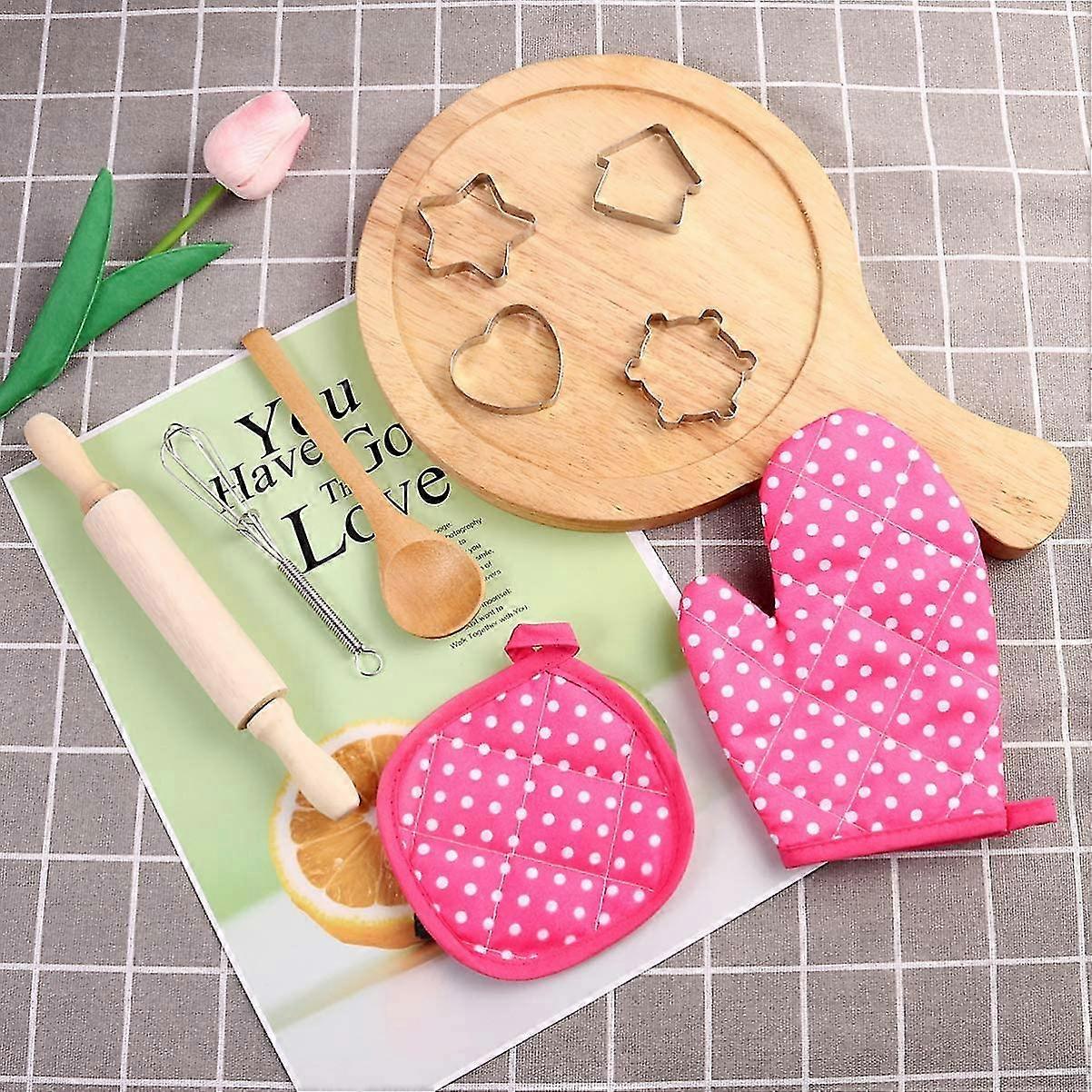 11pcs Chef Set, Kitchen Costume Role Play, Girls Apron With Chef Hat ...