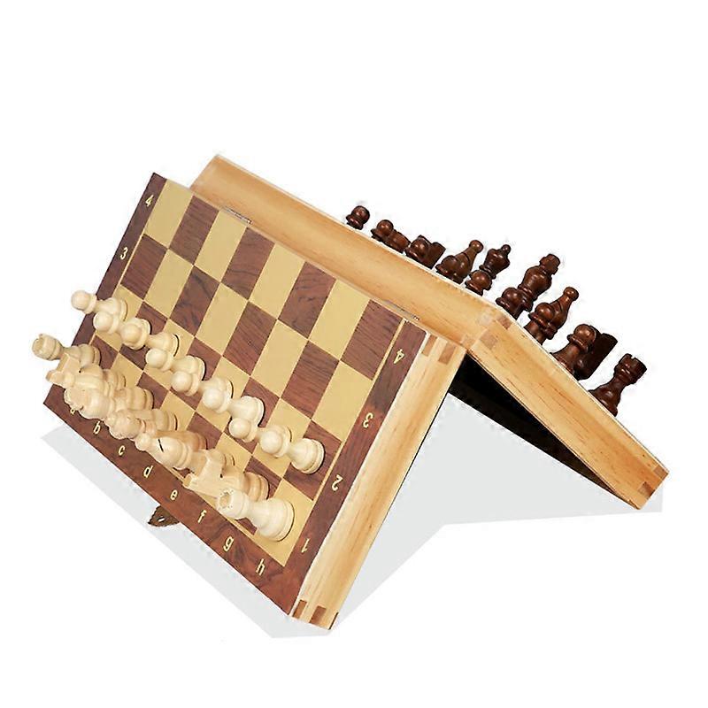 Chess Wooden Wooden Checker Board Solid Wood Pieces Folding Chess Board ...