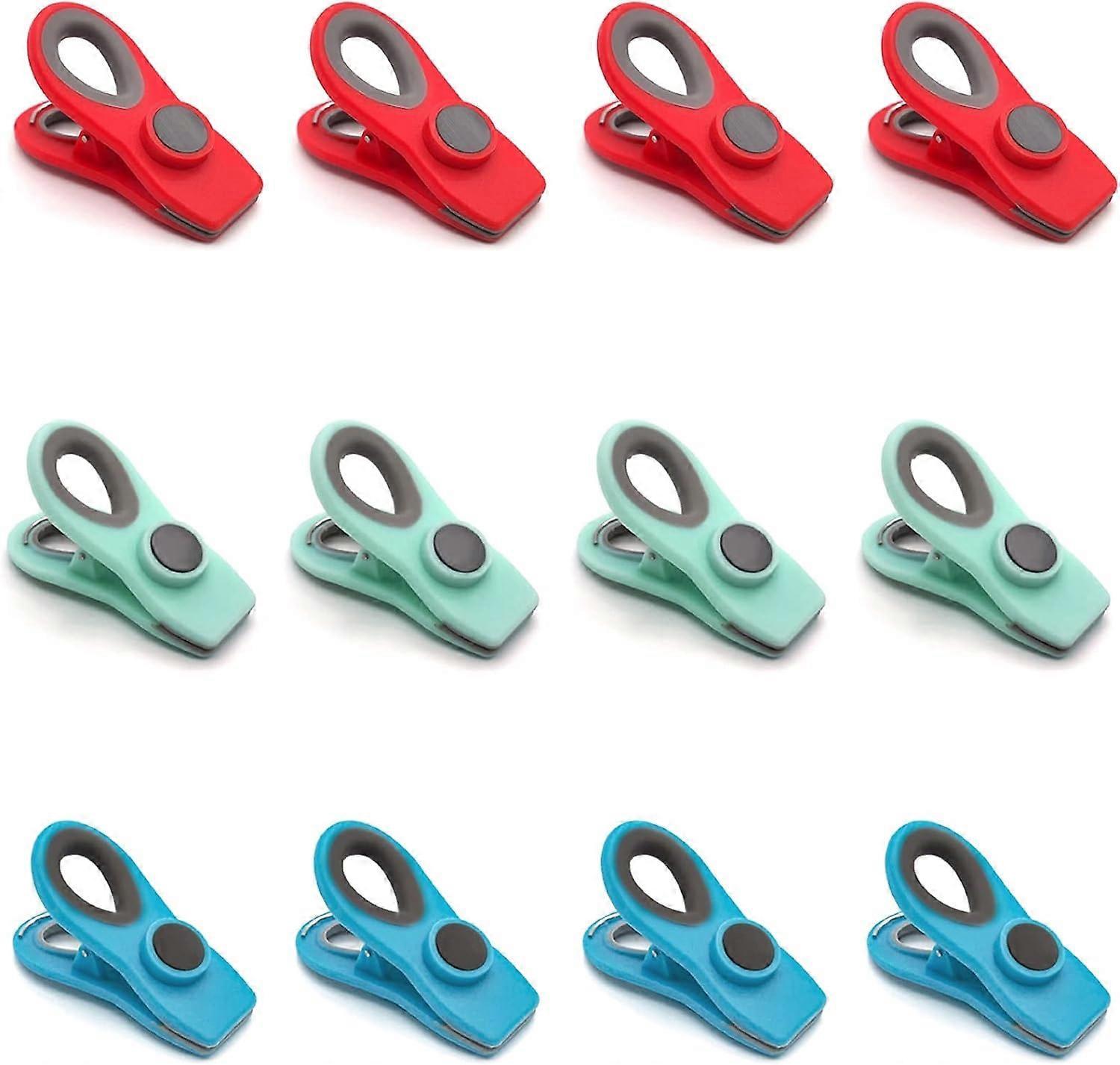 12 Pack Chip Bag Clip, Magnetic Food Clips, Kitchen Clips for Fridge ...