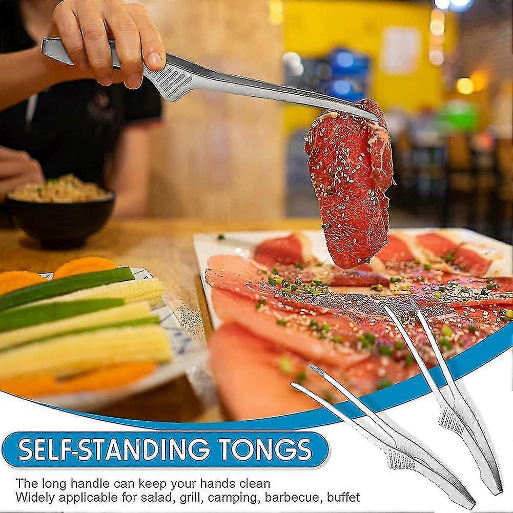 Korean And Japanese Bbq Tongs Self-standing Grill Tongs Non-slip ...