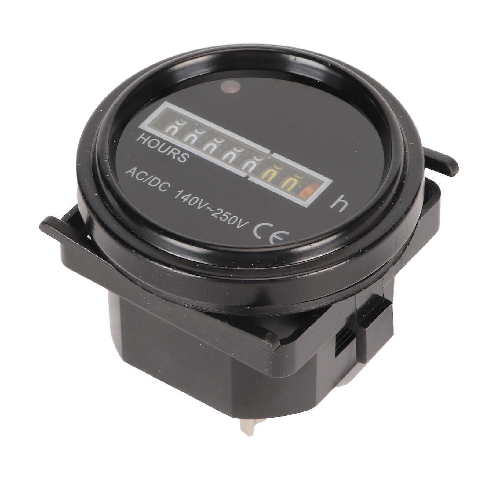 Round Hour Meter Professional High Accuracy 140-250V AC DC Mechanical ...