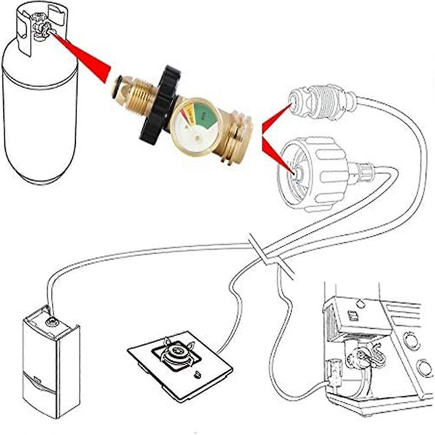 Pol Propane Gas Meter Tank Built-in Leak Detector, Propane Fuel Tank ...