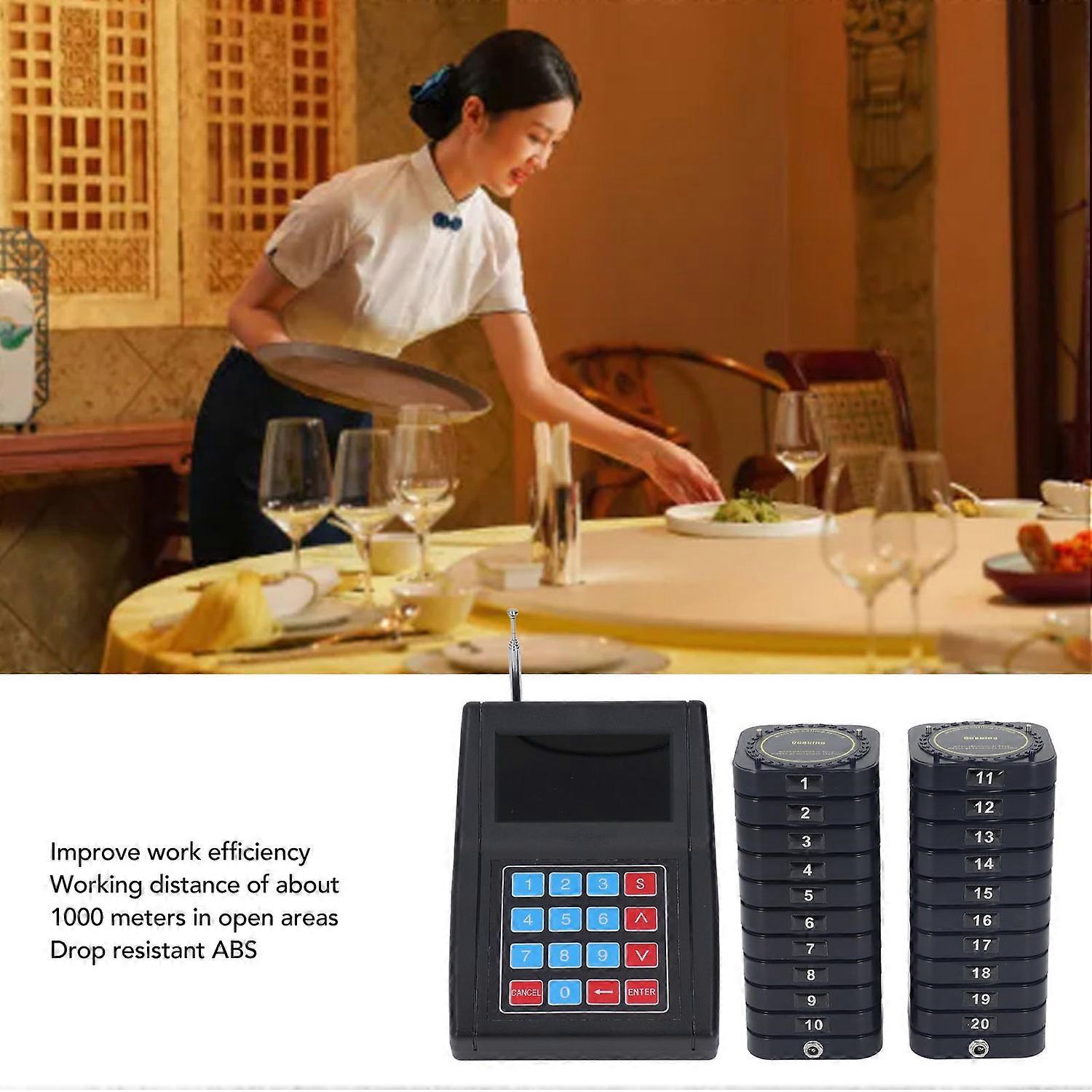 Restaurant Pager System 1 Transmitter 20 Receivers Wireless Calling ...