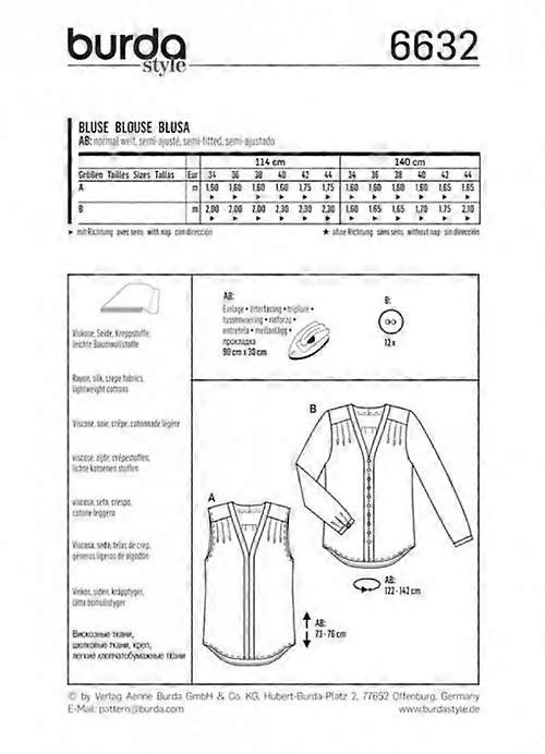 Burda Paper Sewing Pattern 6632 | Fruugo UK