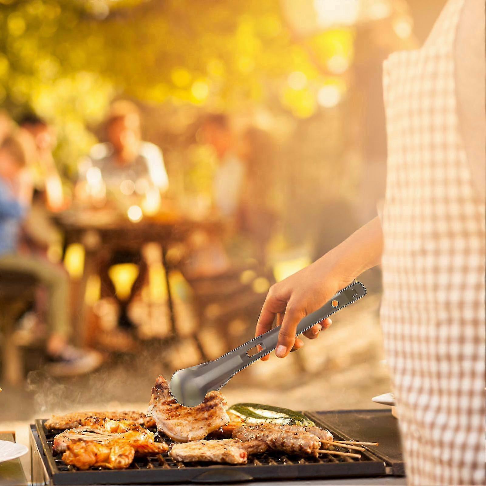 Multi-Purpose Titanium Serving Tongs with Spork and Serrated Spatula ...