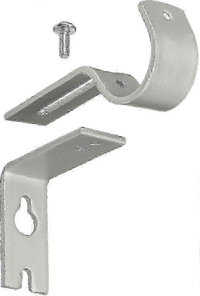 Adjustable Curtain Rod Wall Bracket Hooks Set of 2 Silver Nickel ...