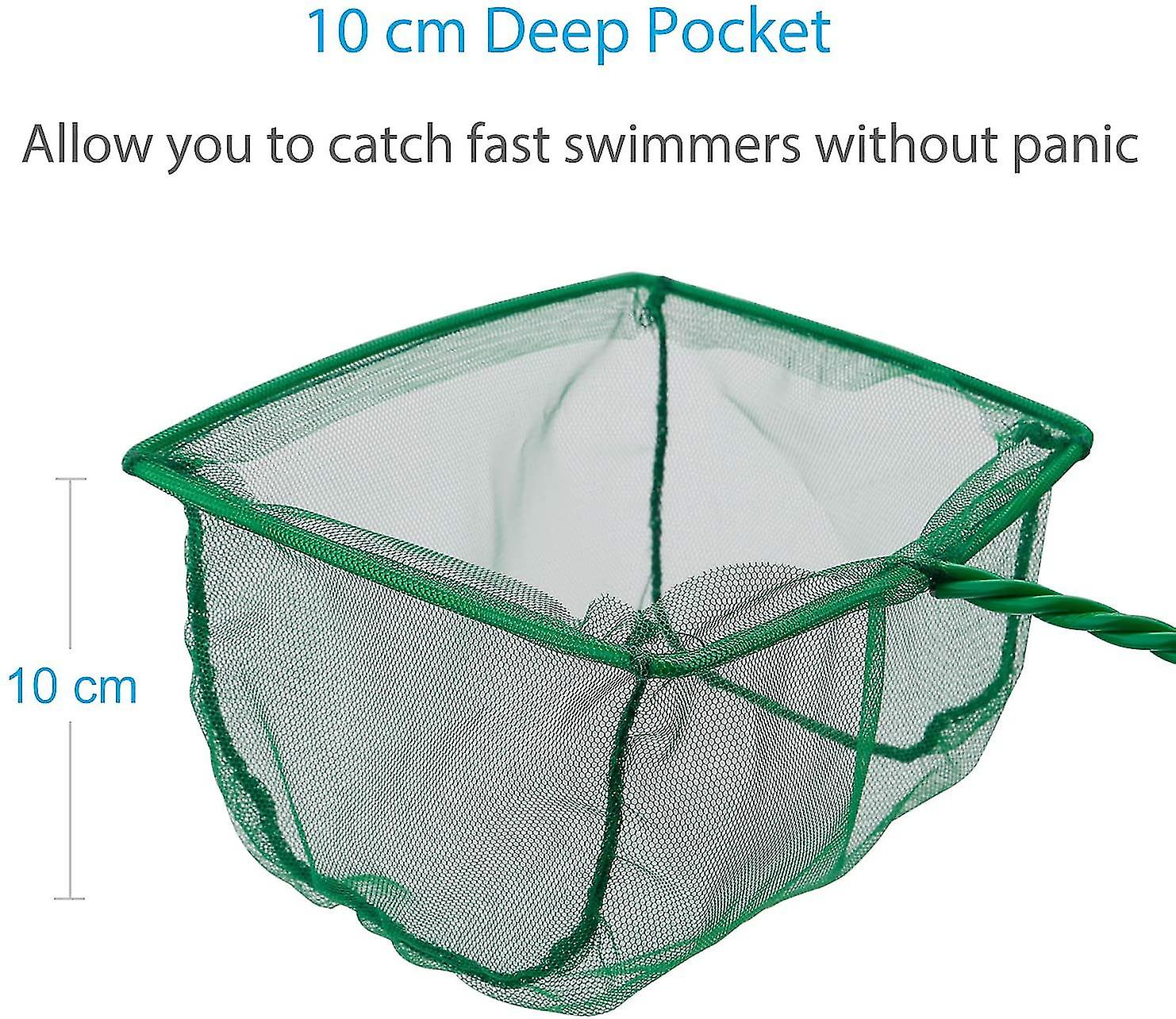 15cm Aquarium Fish Net Fine Mesh Fish Catch Nets With Plastic Handle ...