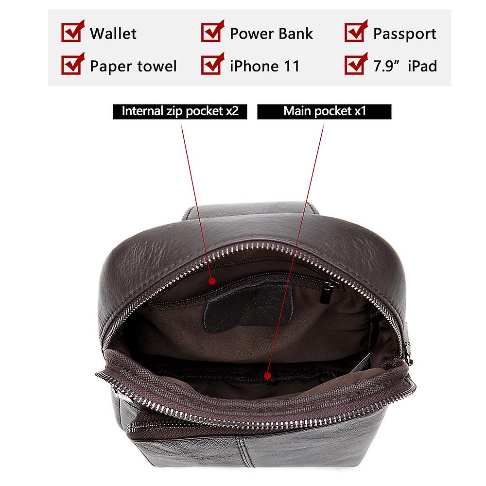 Men's Chest Bags Genuine Leather Shoulder Bag Men Casual Mens Sling ...