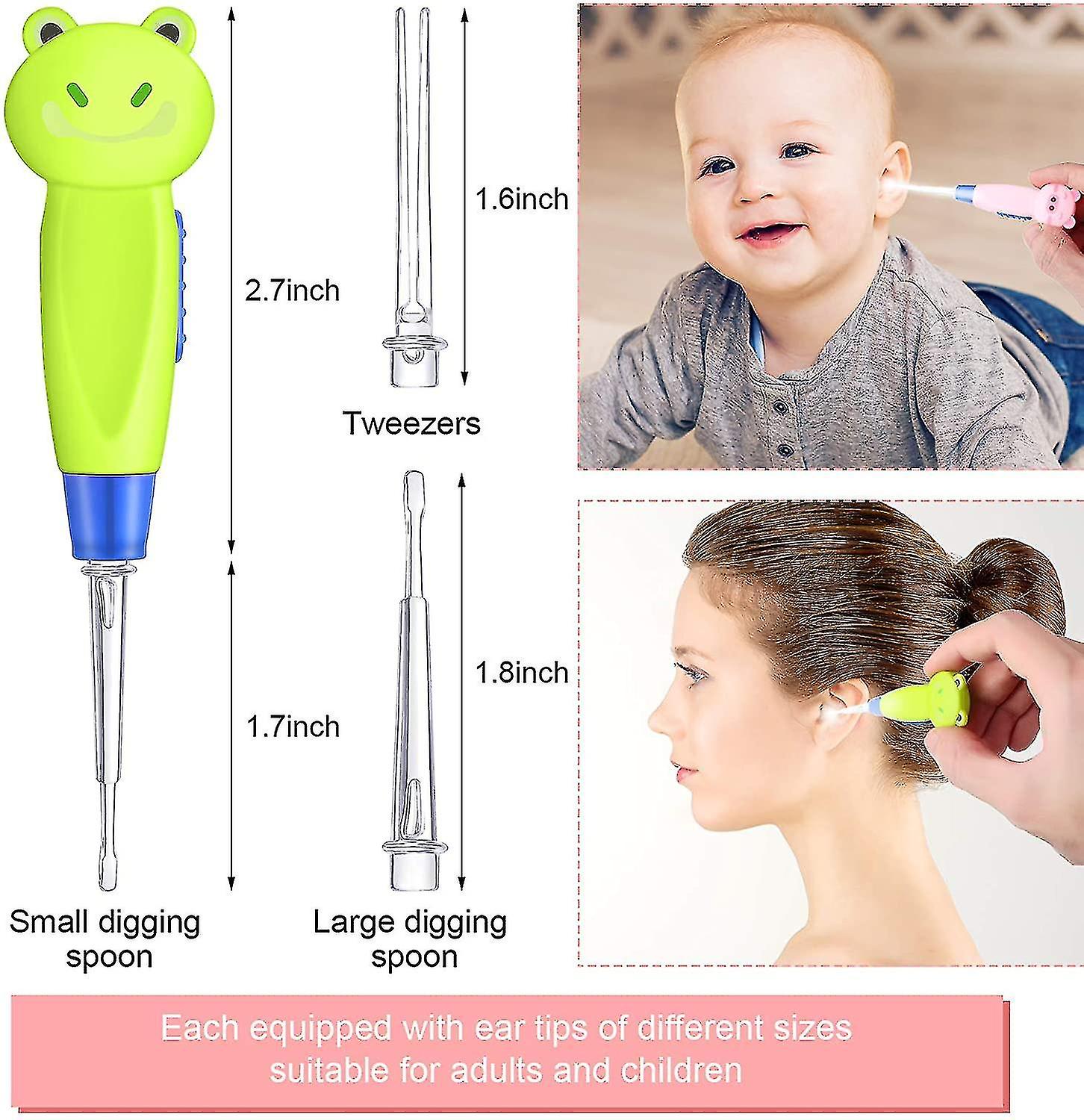 4 Pieces Kids Ear Wax Removal Led Light Children Earwax Remover Tool ...