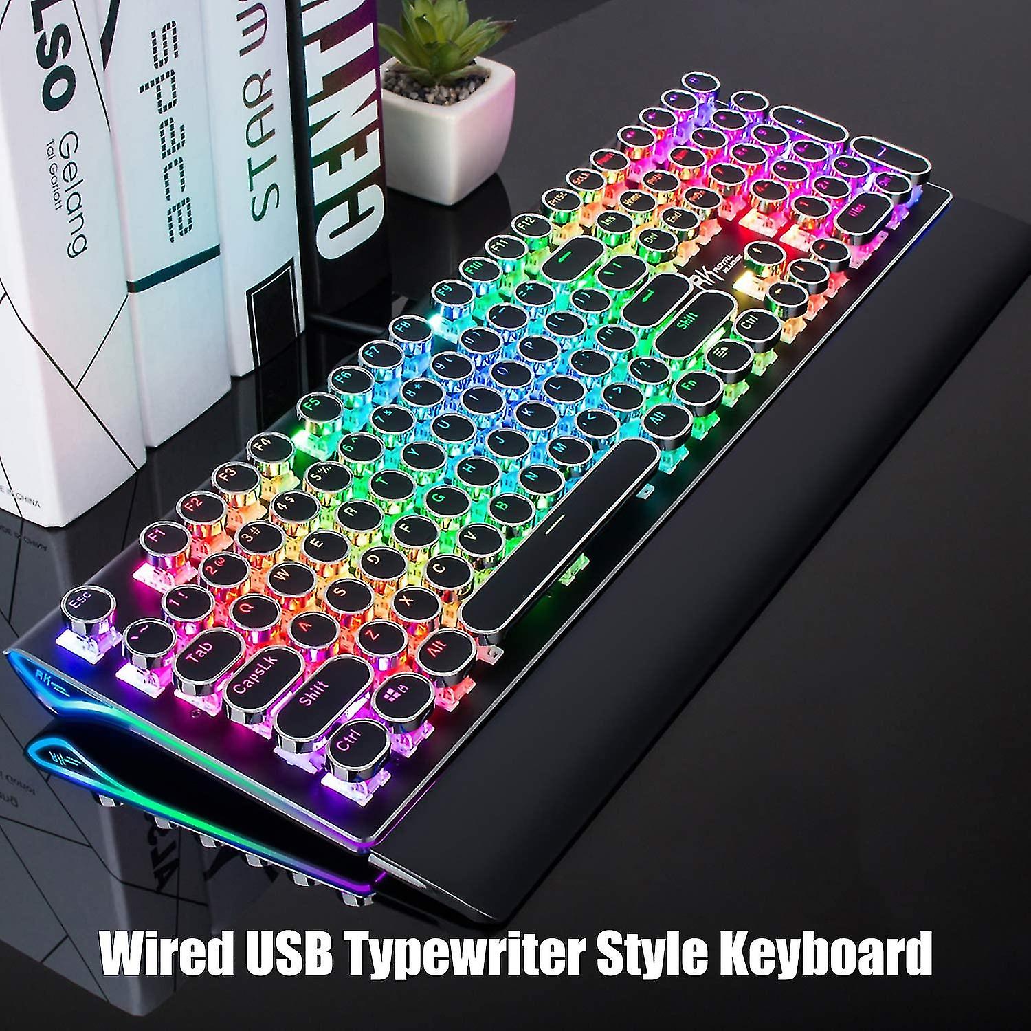 Typewriter Style Mechanical Gaming Keyboard With Real Rgb Backlit ...