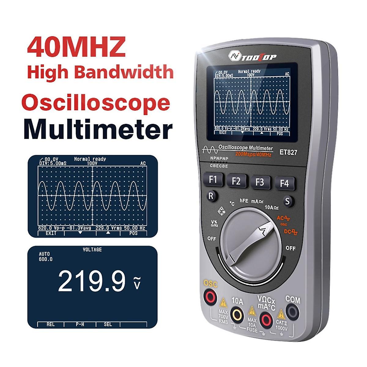 ET827 Digital Multimeter, 2 in 1 Handheld Digital Storage Oscilloscope ...