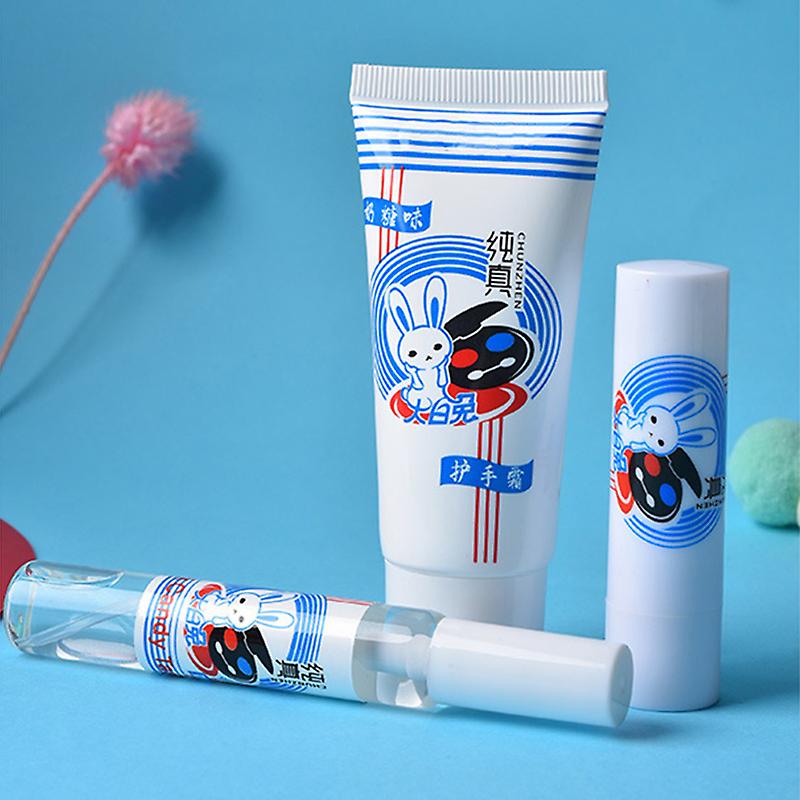 3Pcs/Set White Rabbit Toffee Flavor Moisturizing Lip Balm/Perfume/Hand ...