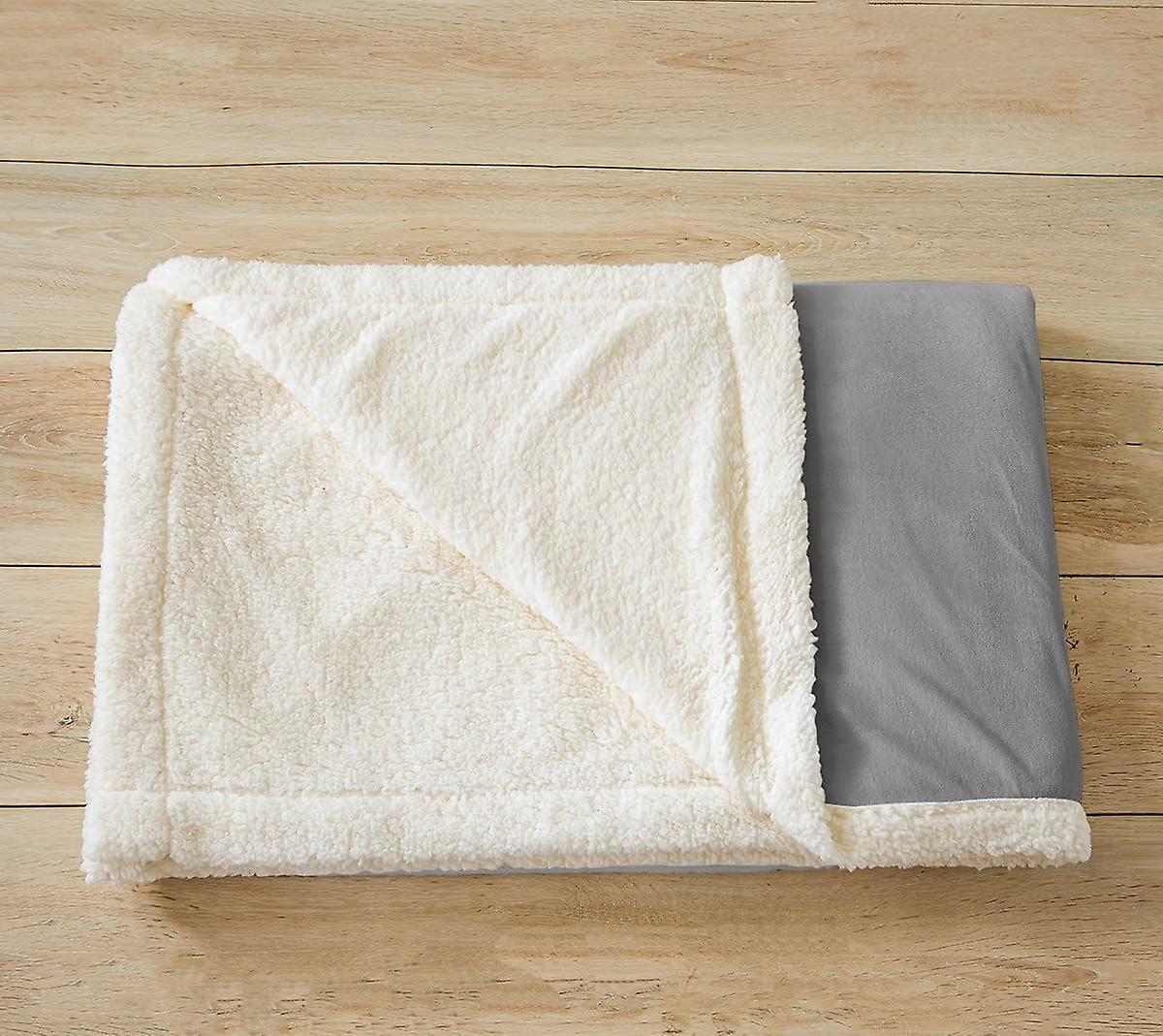 Ombre Sherpa Filt Blå Vit Grå Ombre Fleece Kasta Filt Flickor Färgglada ...