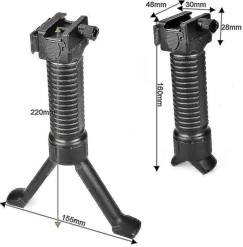 Pod Grips Extender 20 Mm Rail Vertical Rifle Foregrip 2 In1 Keymod ...