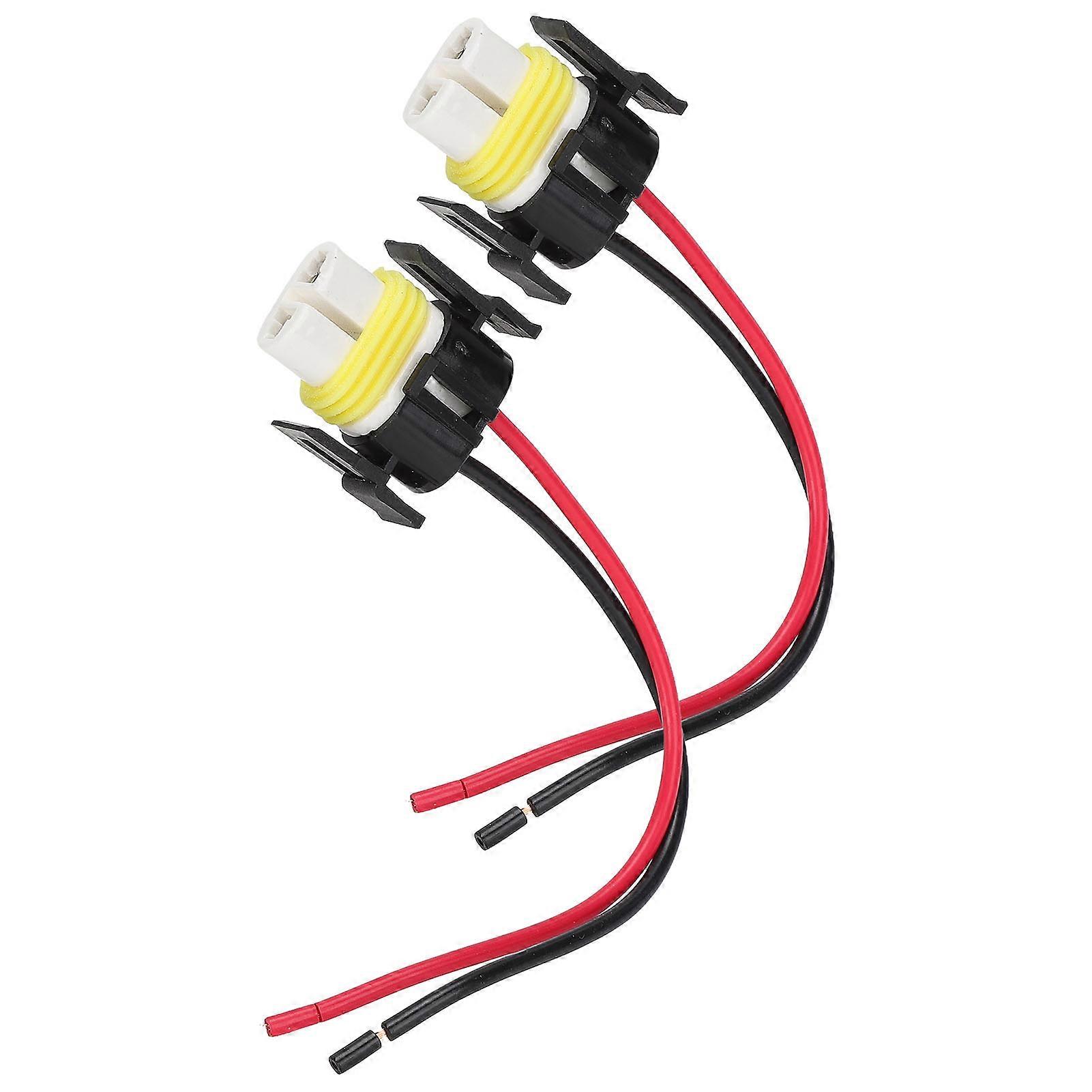 2Pcs H11 Ceramic Female Socket 2 Pin 2 Hole Wiring Harness Connector ...