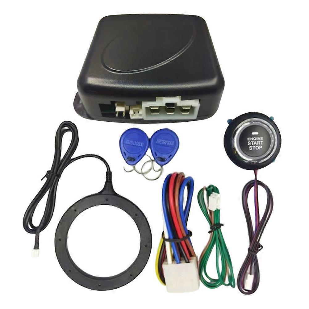 12V Auto Car Key Systems Key blade Alarm Engine Start Push Button RFID ...