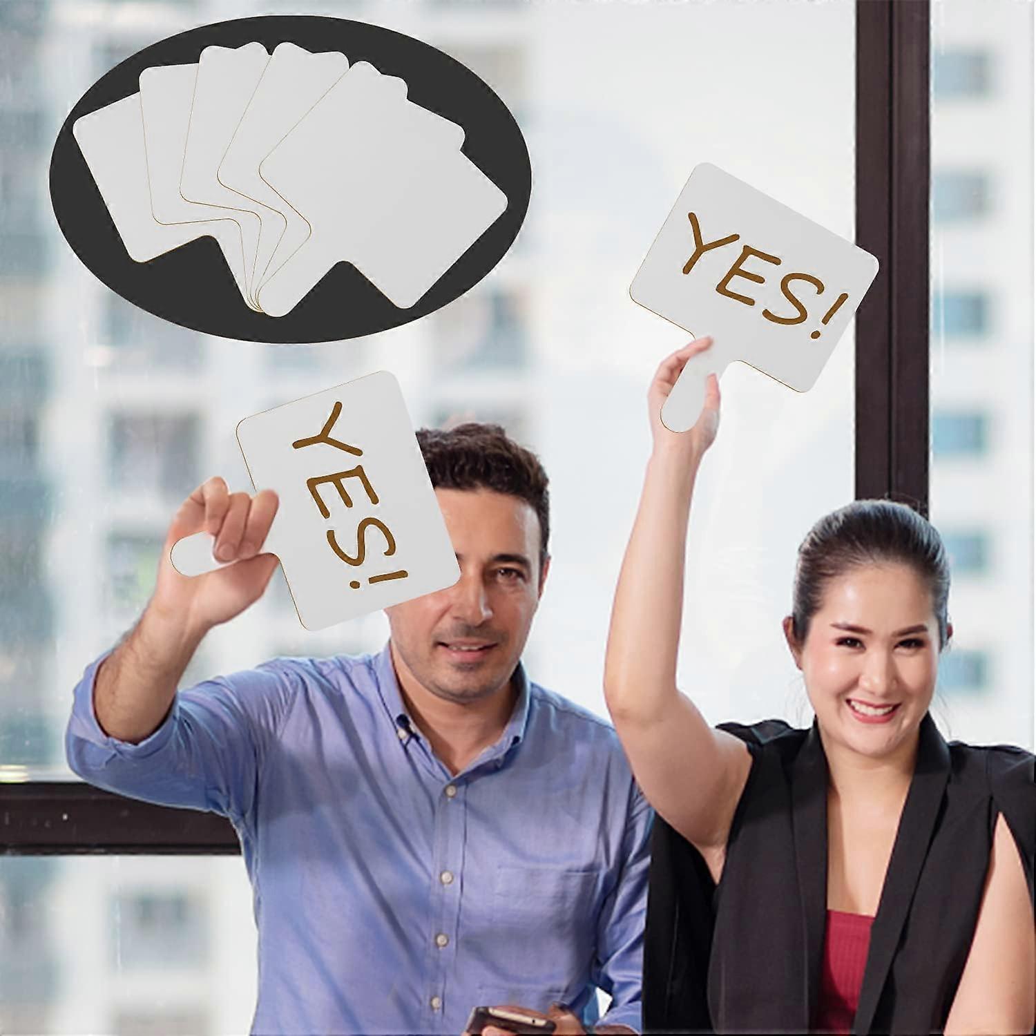 10pcs 9.6x8inch Dry Erase Answer Paddle, Hand Held Wooden White Board ...