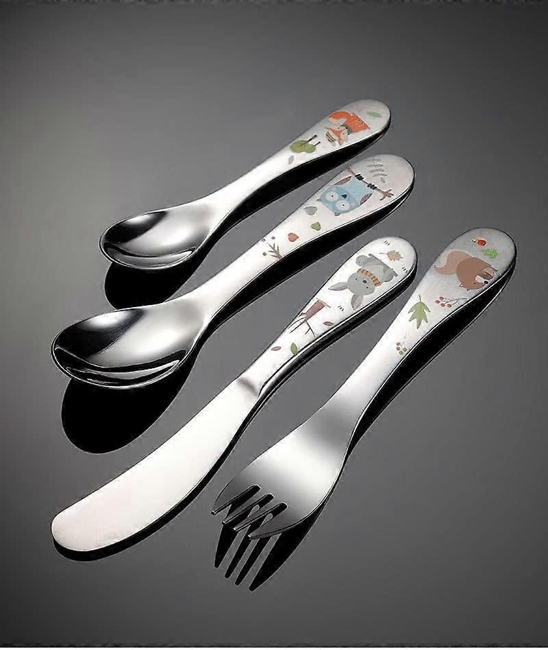 4 Piece Stainless Steel Kids Silverware Set - Child and Toddler Safe ...