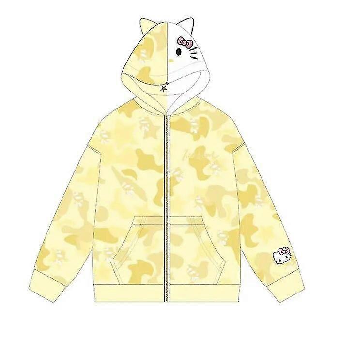 Ny Sanrio Hello Kitty Hoodie Zip Up Cardigan Kawaii Cartoon Cat Y2k Söt ...