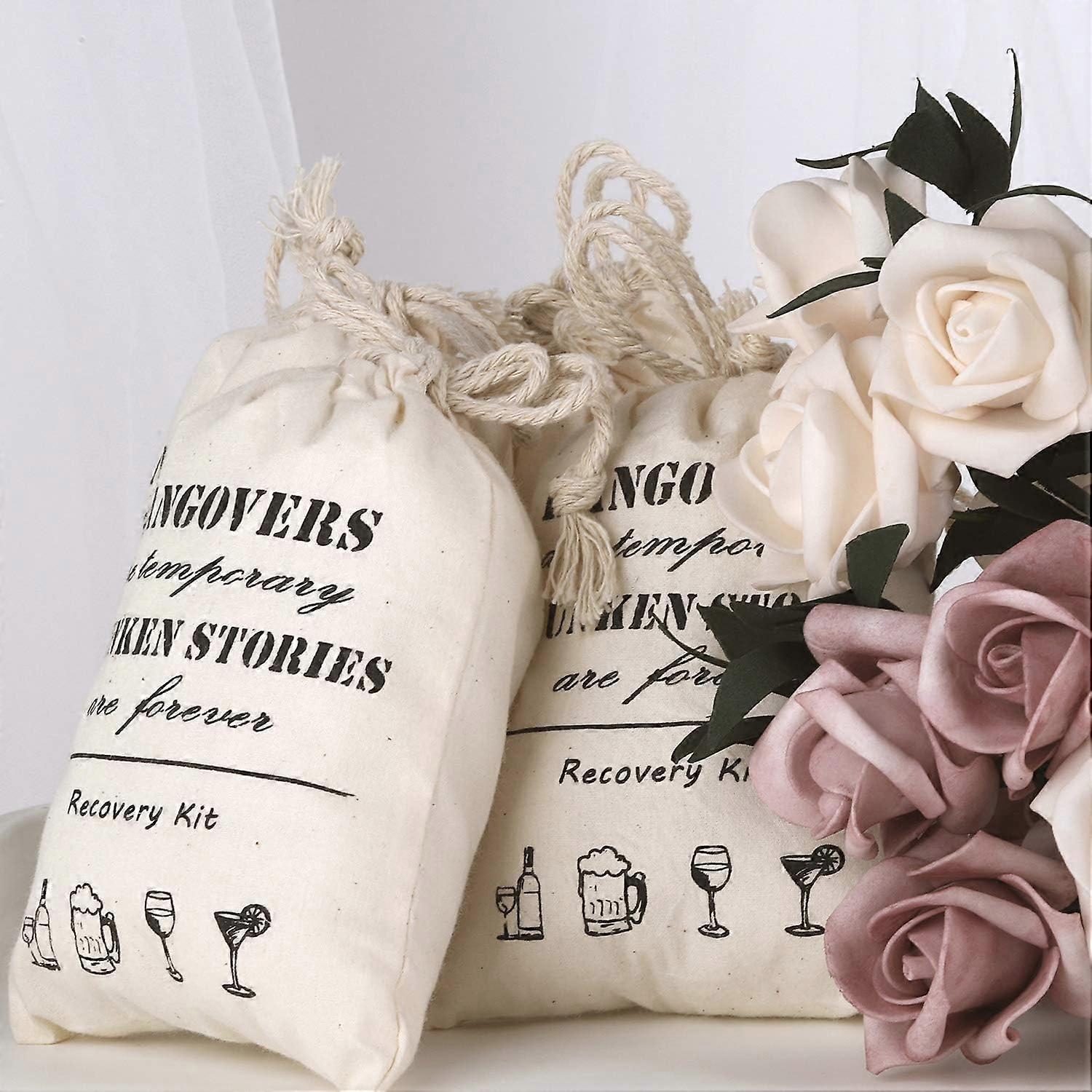 20 Pcs Bachelorette Hangover Kit Bags Cotton Gift Bags Muslin ...