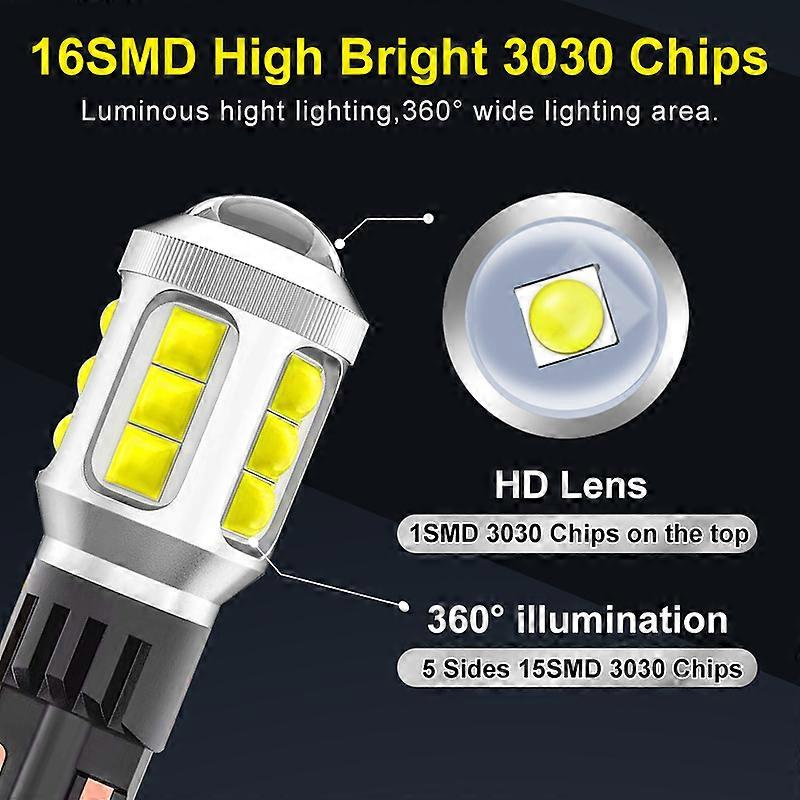 4000LM T15 LED Lamp W16W LED Canbus No Error 3030 Chips 912 921 Bulb ...