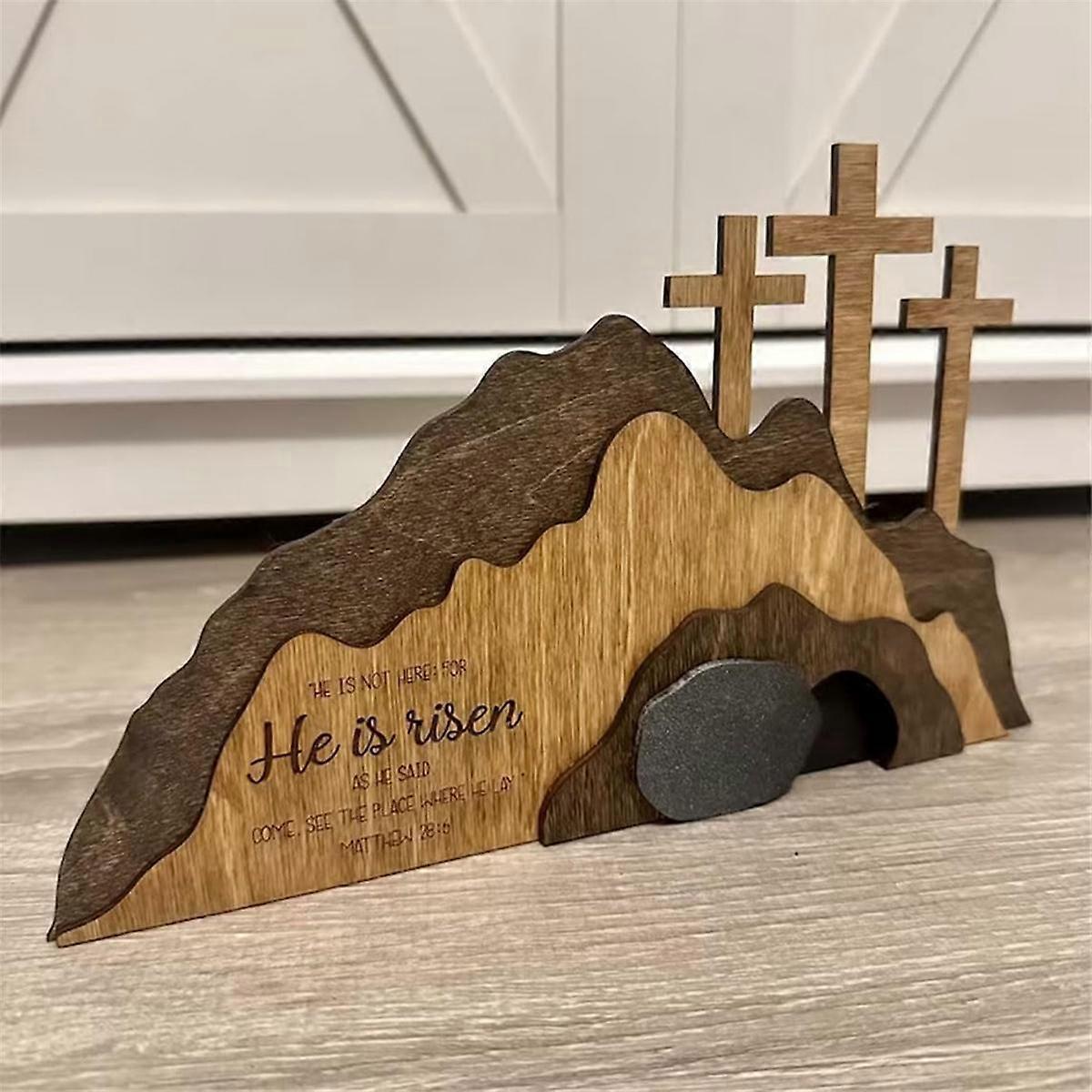 Empty Tomb Easter Decor Resurrection Scene and Crosses Wooden ...