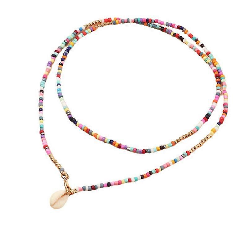 Beaded Necklace Layered Neck Chain MultiColor Bead Choker Necklaces ...