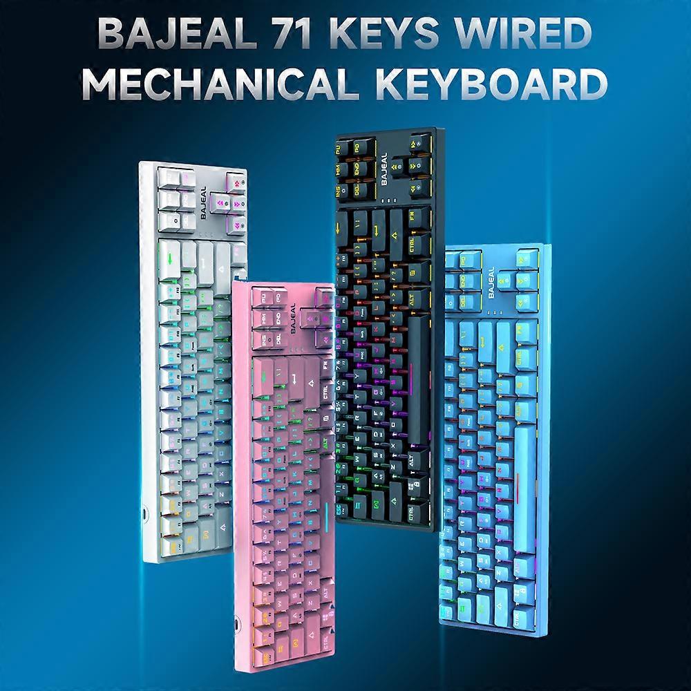 BAJEAL K71 Wired Mechanical Keyboard 71 Keys Gaming Keyboard with RGB ...