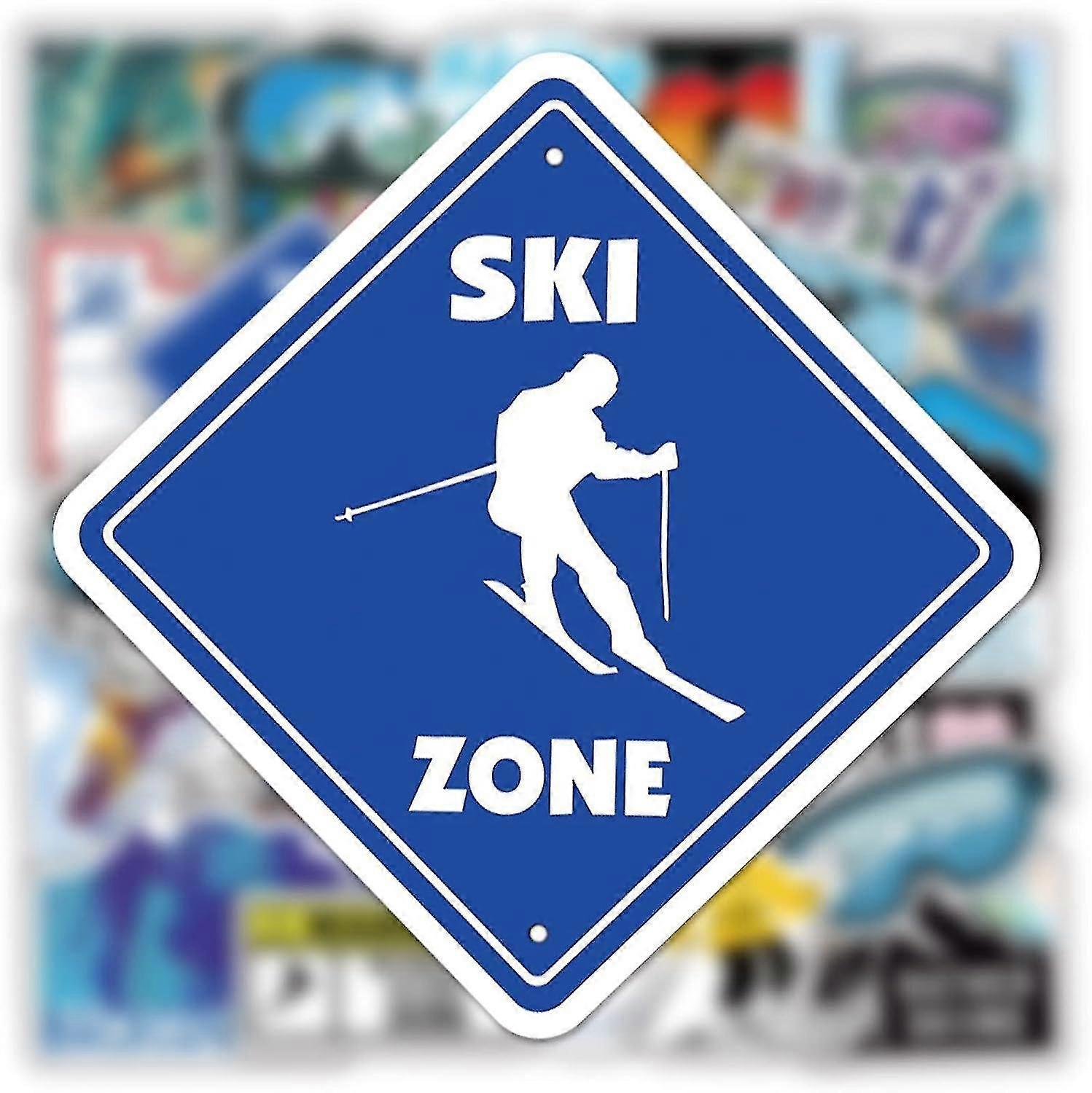 Winter Ski Sticker Pack 50 Pieces Colorful Ski Cartoon Stickers Ski ...