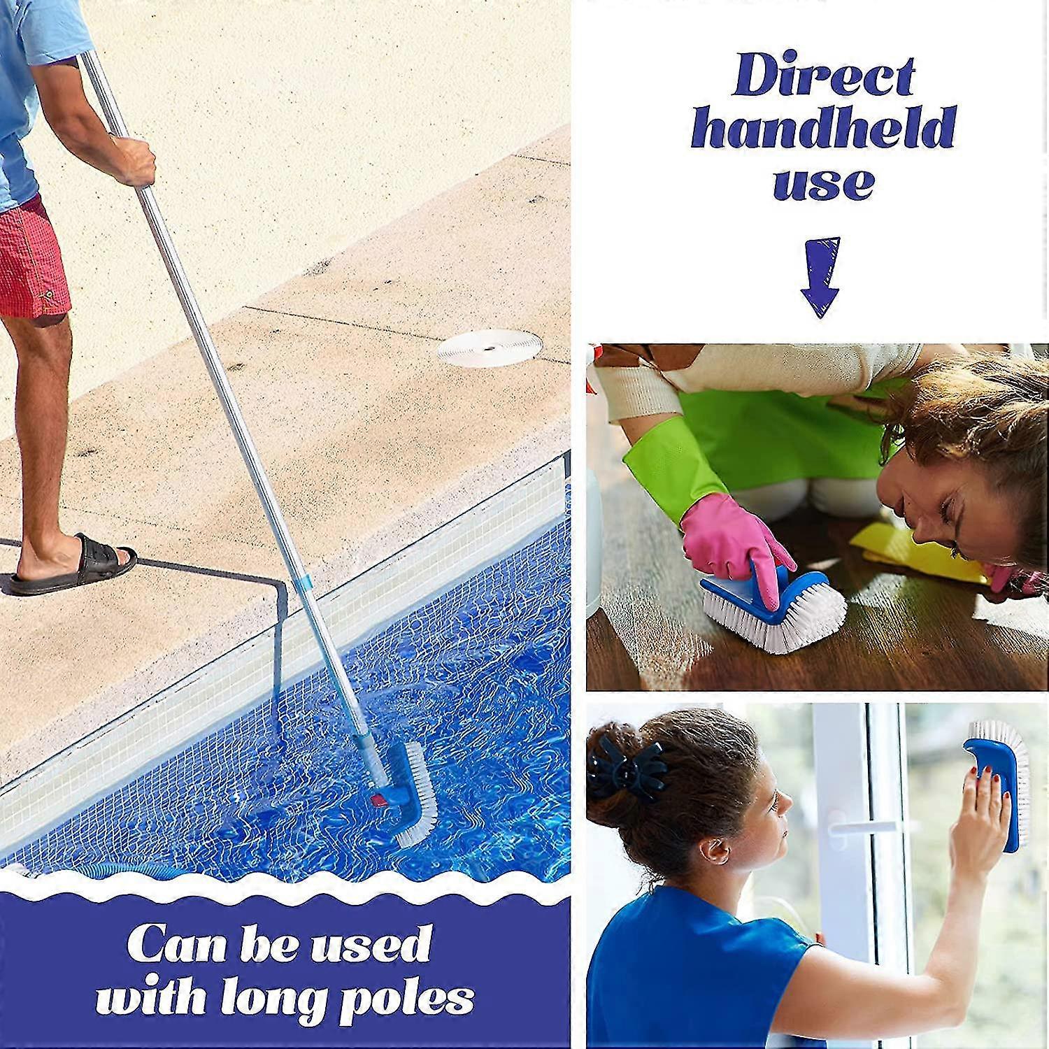 Corner And Step Pool Round Brush, Pool Step And Corner Brush, 180 ...