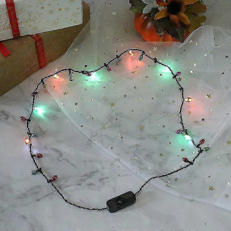 Light Glowing Led Necklace Flashing Light-up Blinking Christmas Lights ...