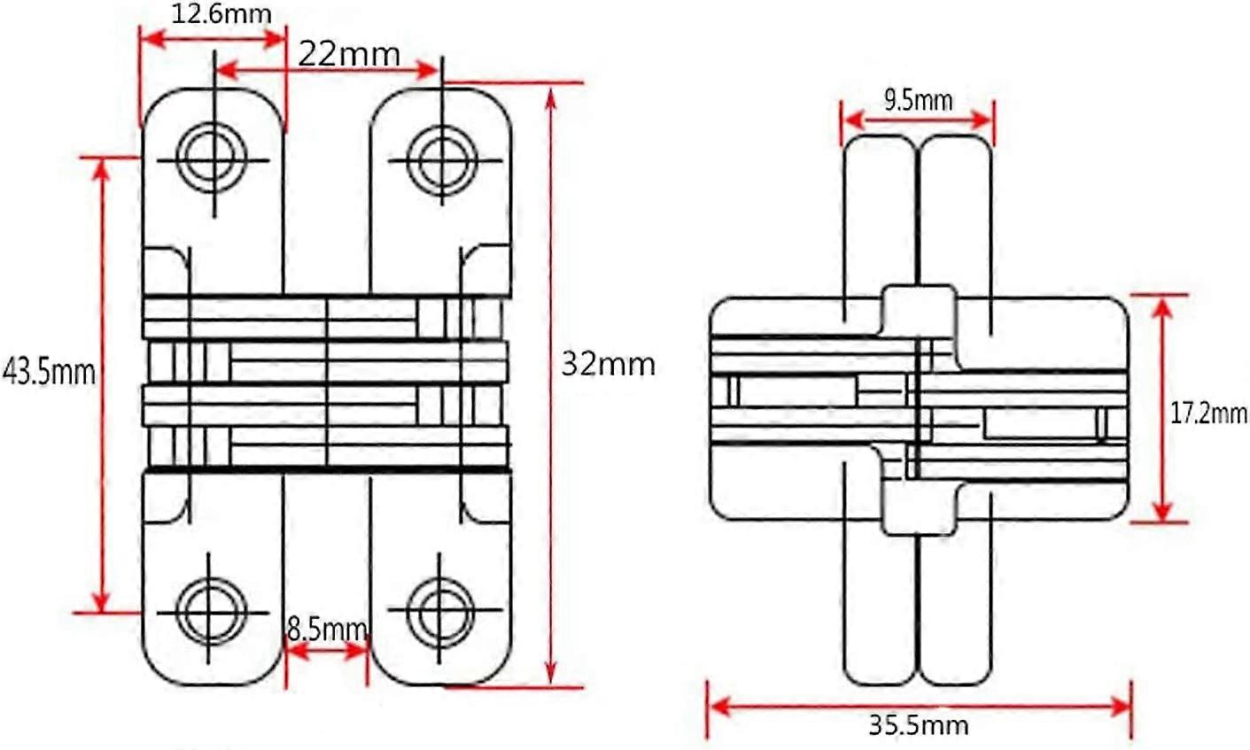 ZK- 6 Pieces Folding Hinges Hidden Cross Hinges, Hidden Hinge Closures ...