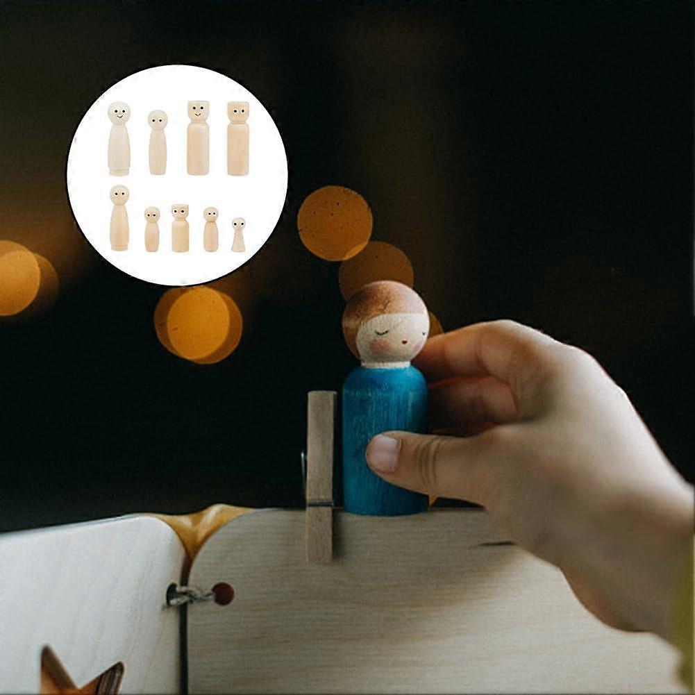 18Pcs 9 Style Wooden Peg Dolls Angel Doll Body Peg Unfinished Blank ...