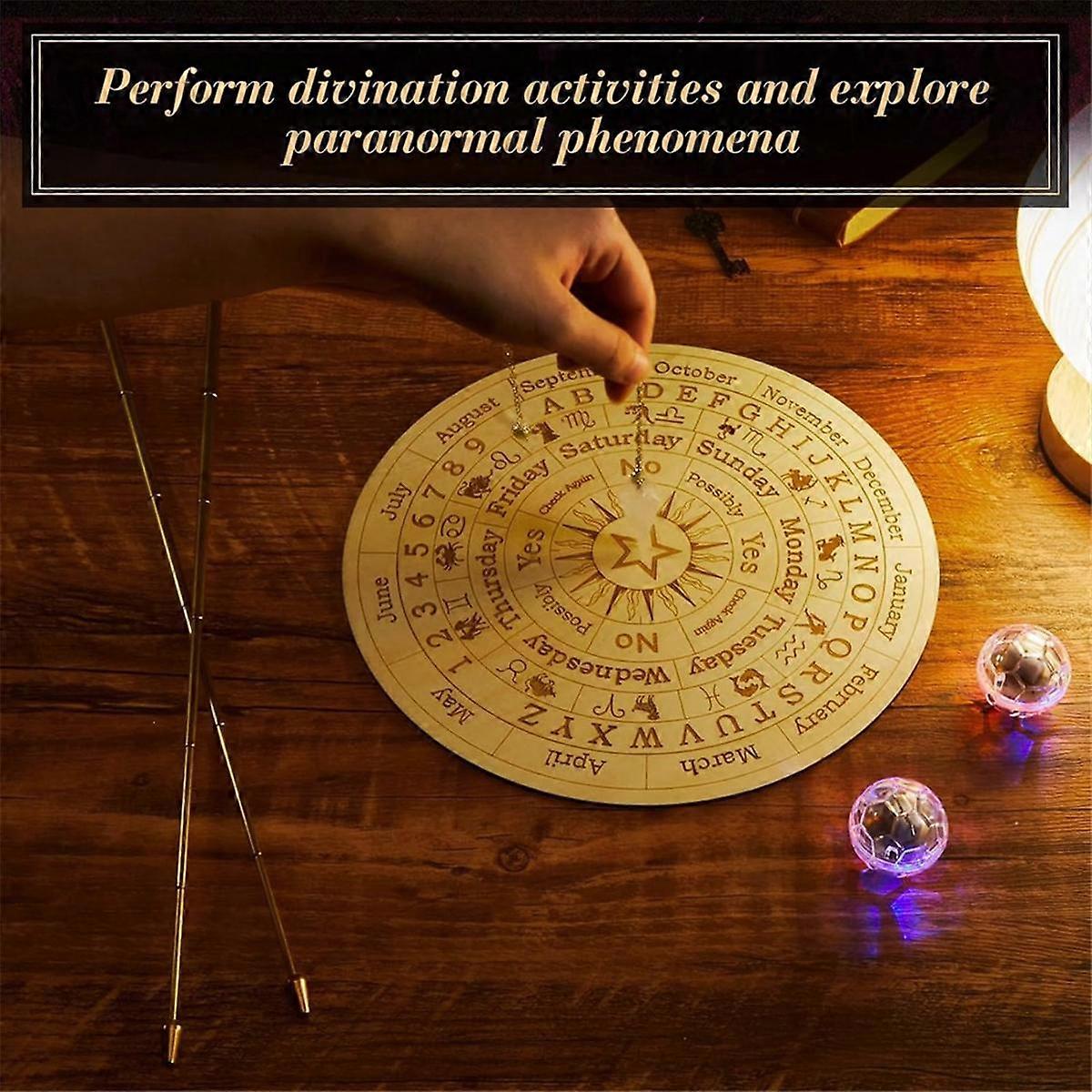 1 Set Copper Dowsing Rods Spiritual and Pendulum Board Kit for the ...