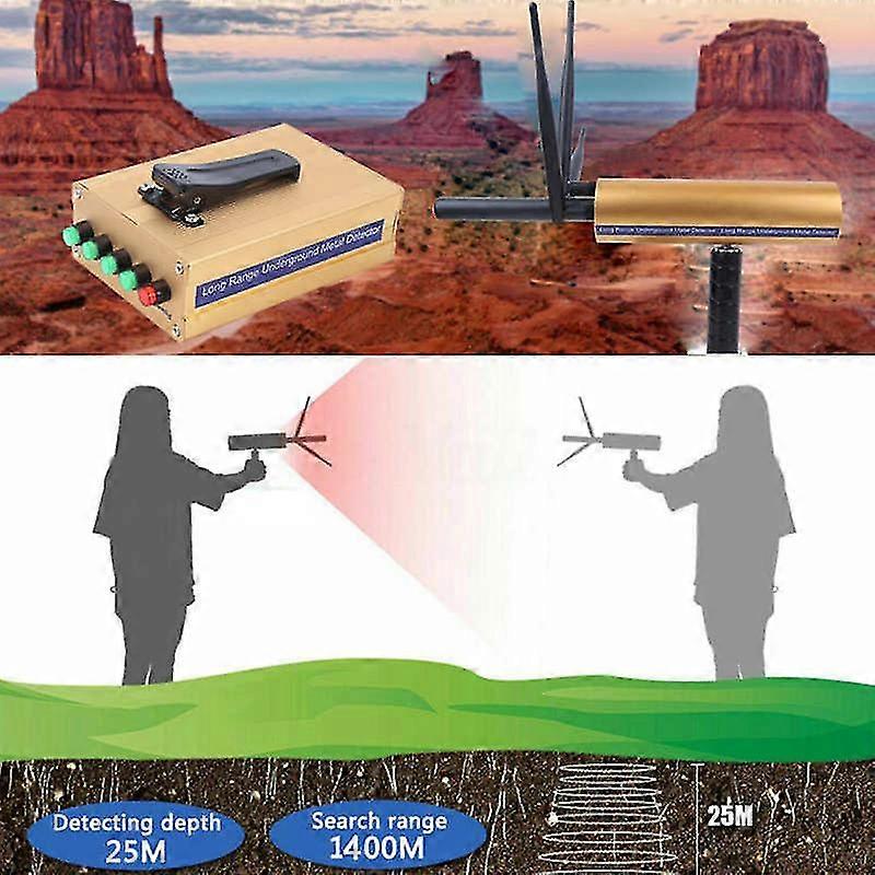 100-240V aks 3d underground metal detector detective 1400m long range ...