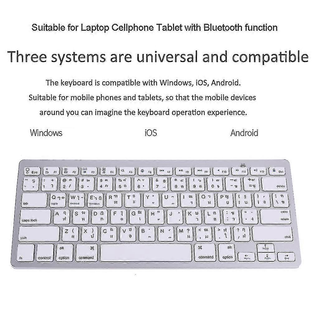 Thailand English Thai 78 Keys Wireless Bluetooth-compatible Keyboard ...