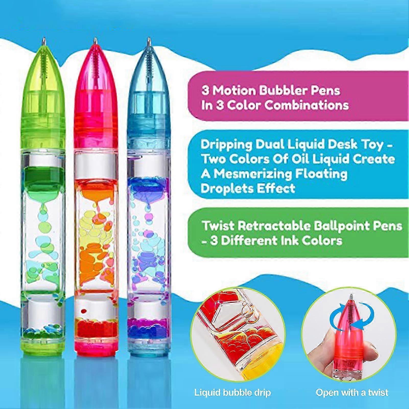 Motion Bubble Pen Anti Anxiety Hourglass Design Stress Relief Colorful ...
