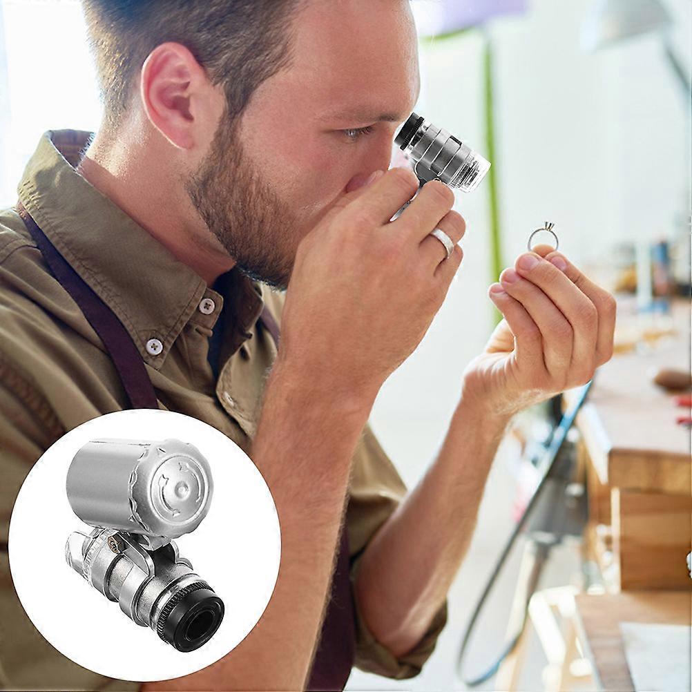 2Pcs Mini 60X Microscopes Portable Jewelry Loupes Currency Detecting ...