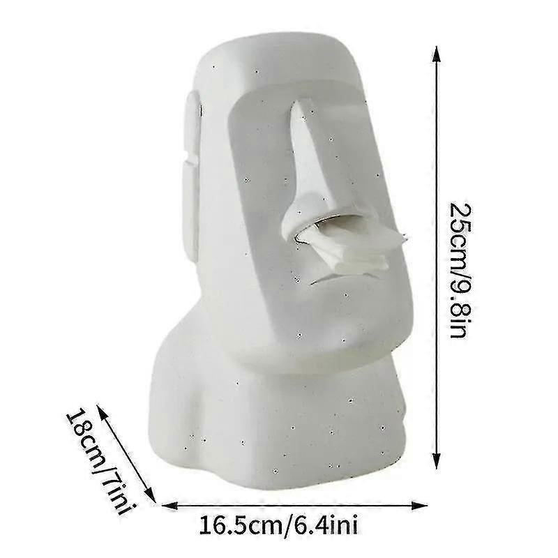 Moai Tissue Box Easter Island Boulder Statue Personality Stone ...