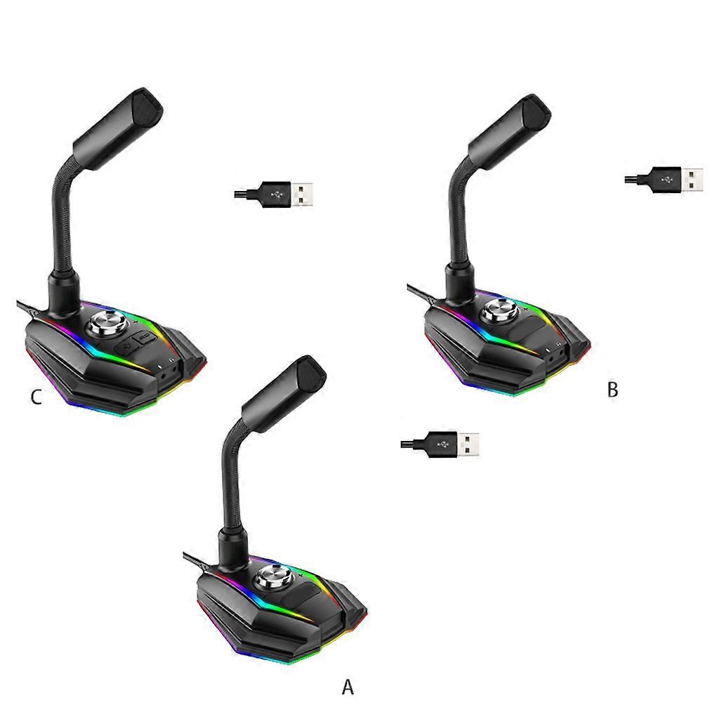 Adjustable USB Microphone USB Gaming Mic with RGB Lighting Noise ...