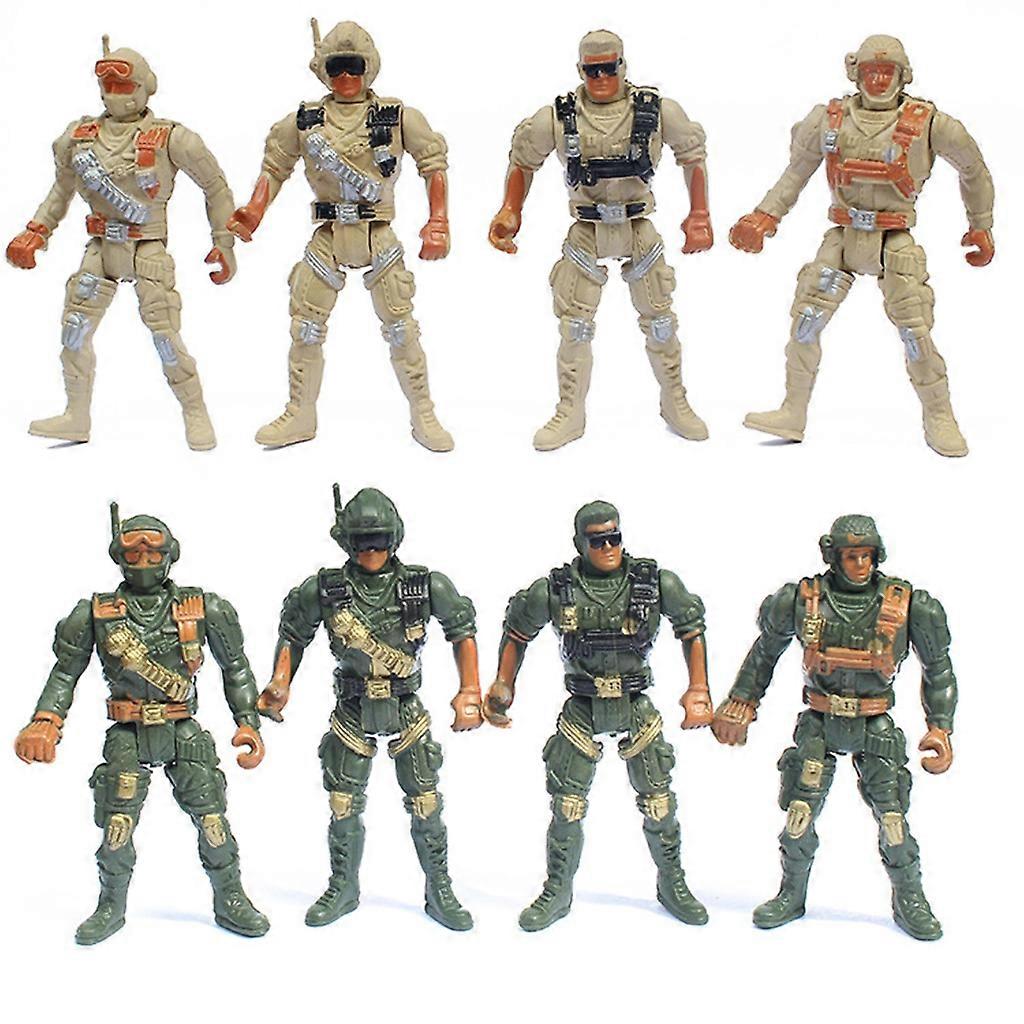 Army Men Toy Soldiers 4in Action Figures 8 Piece Set for Kids Boys ...