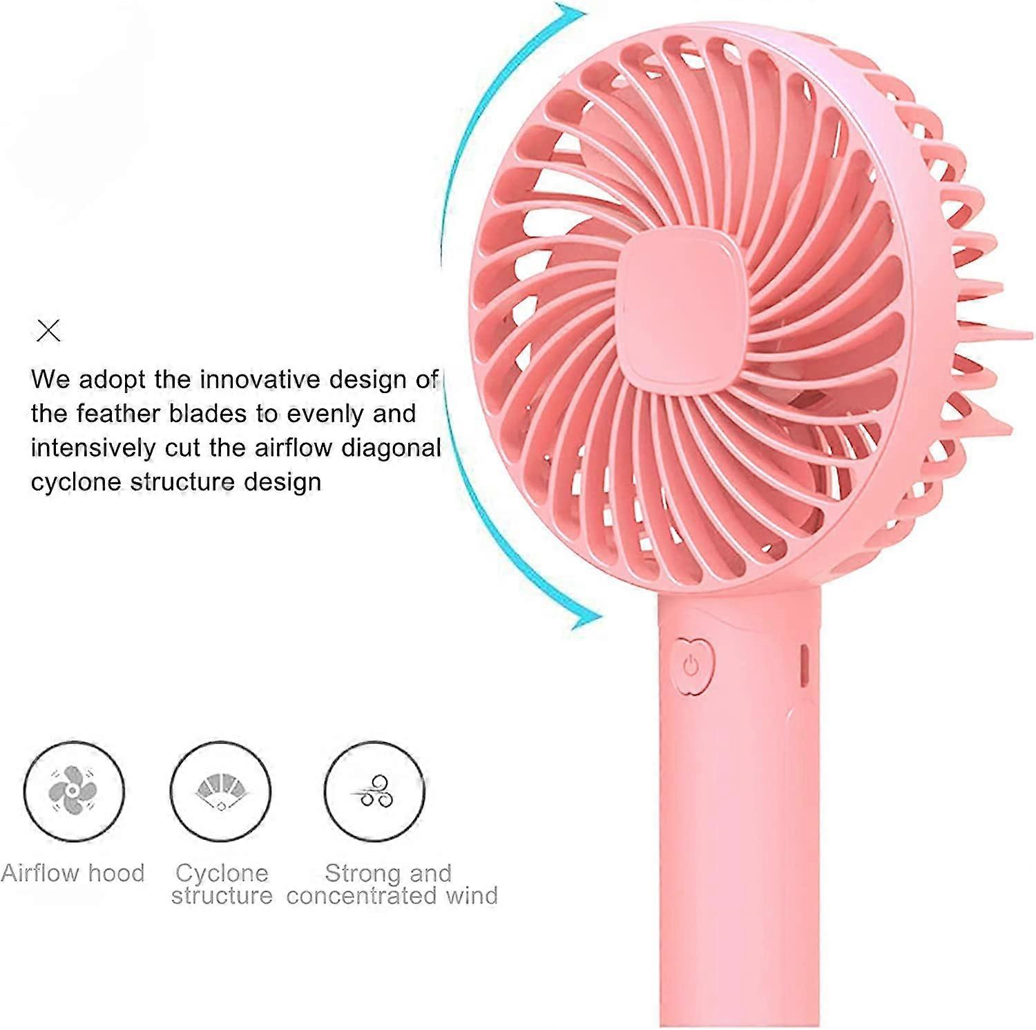 Portable USB Rechargeable Handheld Fan -Pink | Fruugo UK