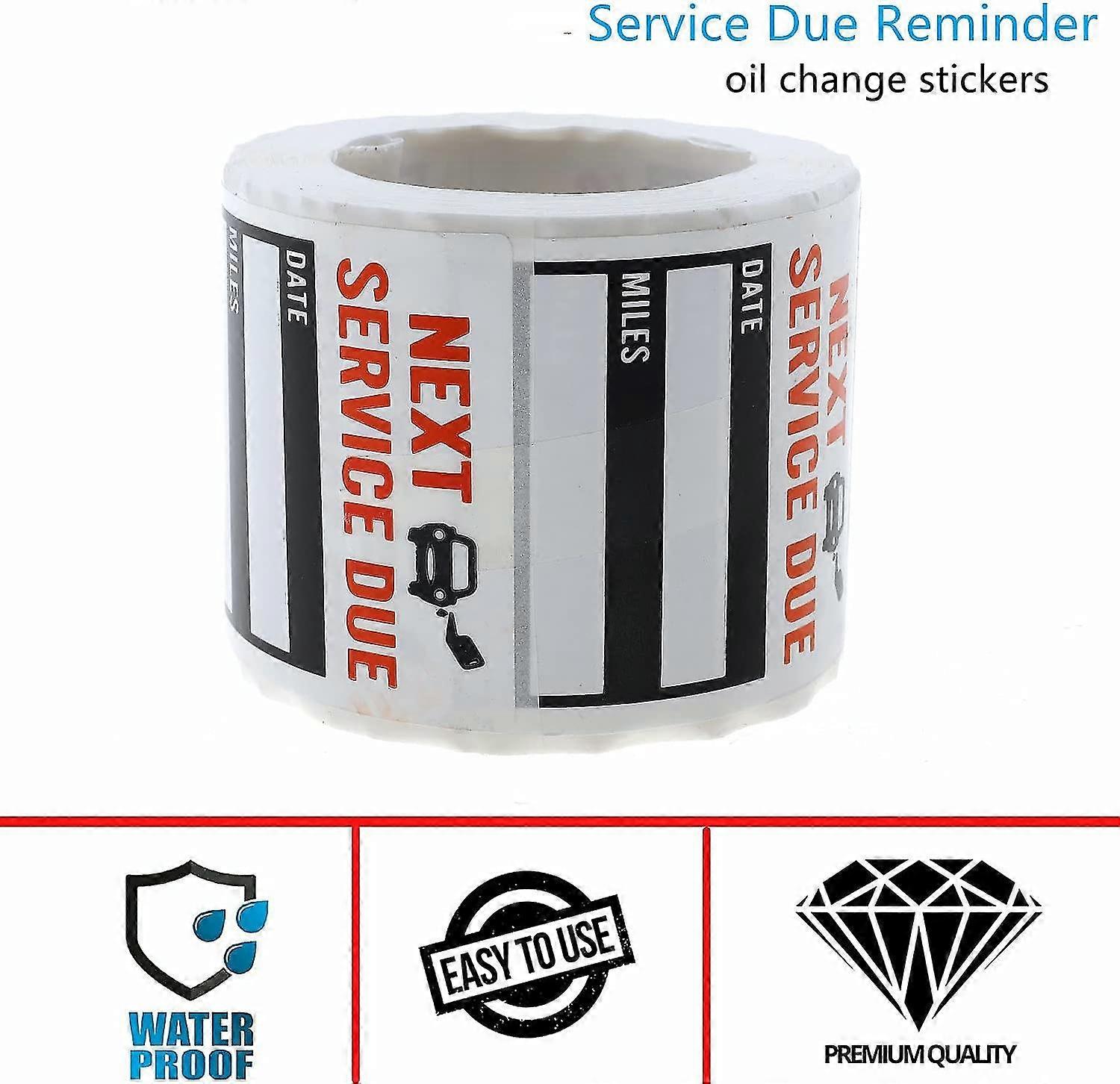 300 Oil Change Stickers - 2x2 Black Service Stickers Roll For Next Due ...